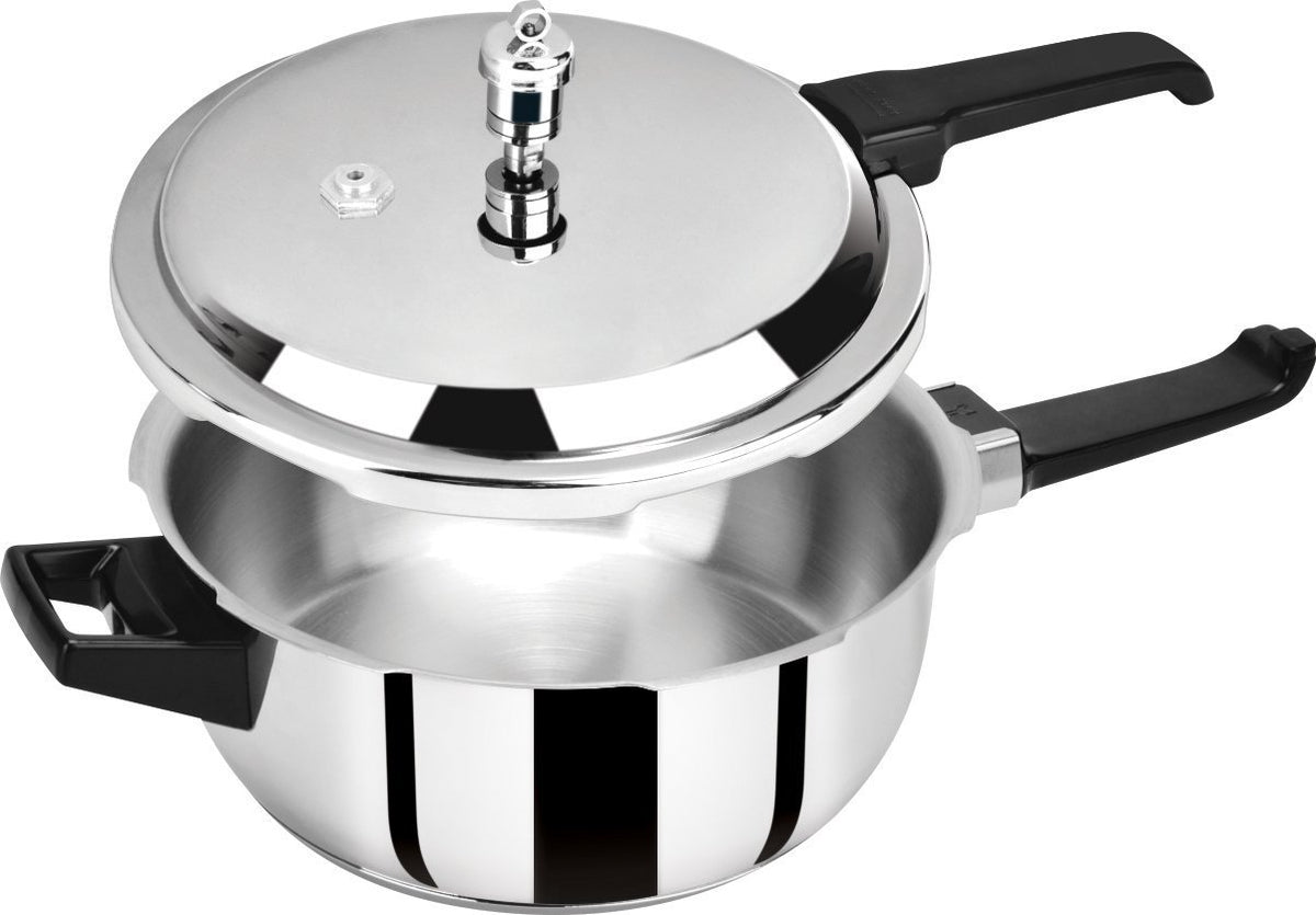 18/8 Stainless Steel Tri Ply Induction Base Outer Lid Handi Pressure C ...